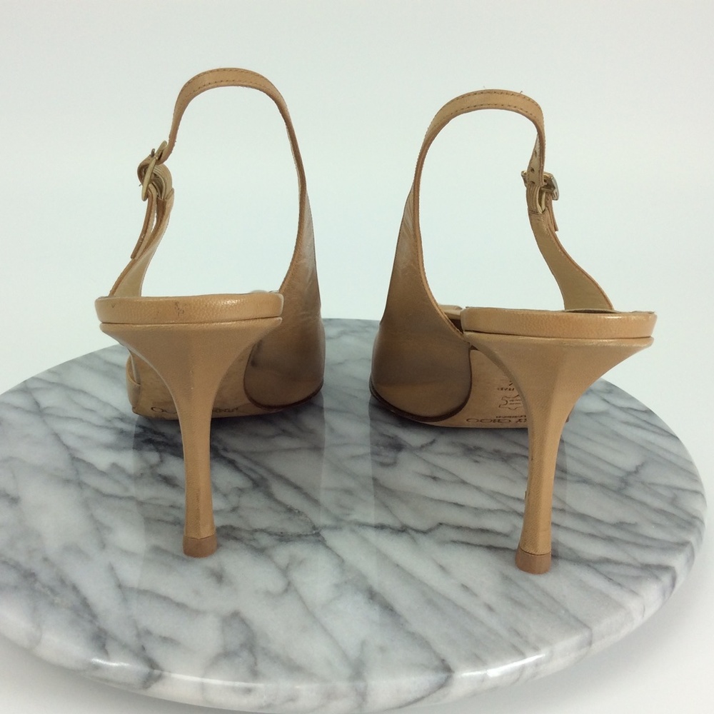 Jimmy Choo Tan Leather Slingback Heels - Gem